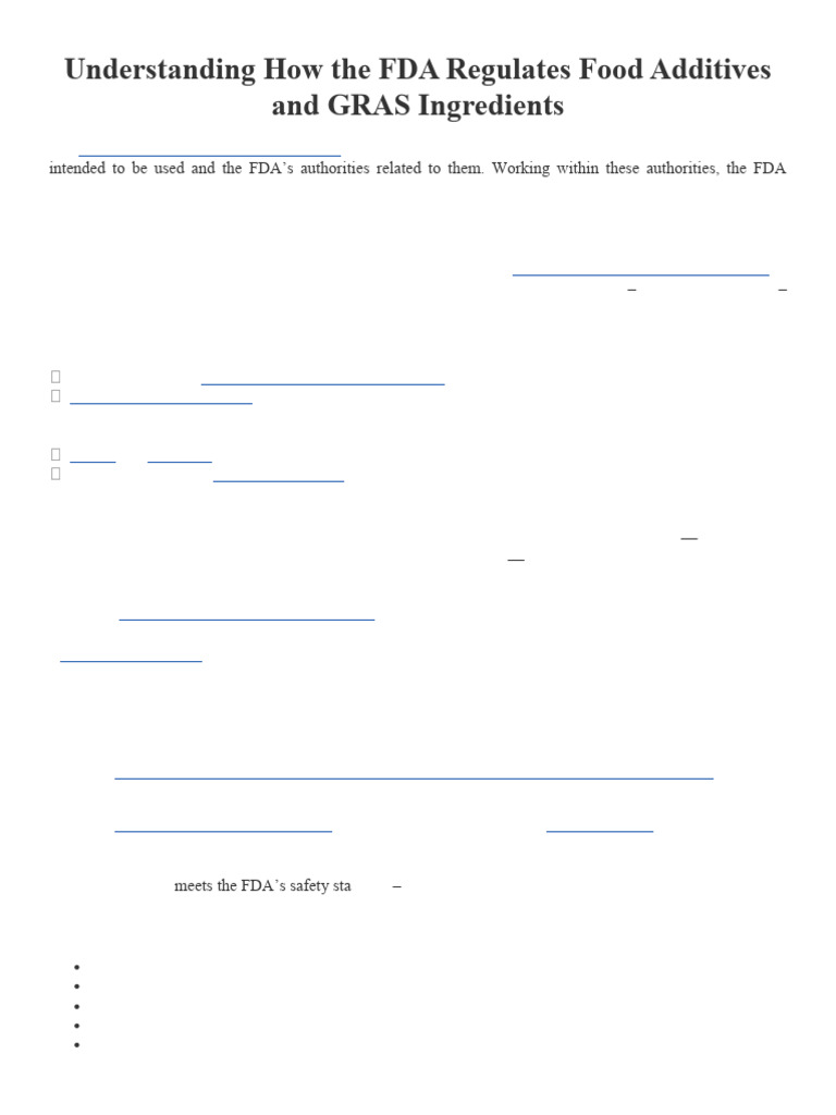 Fda regualtion_additives | PDF | Food And Drug Administration | Federal ...