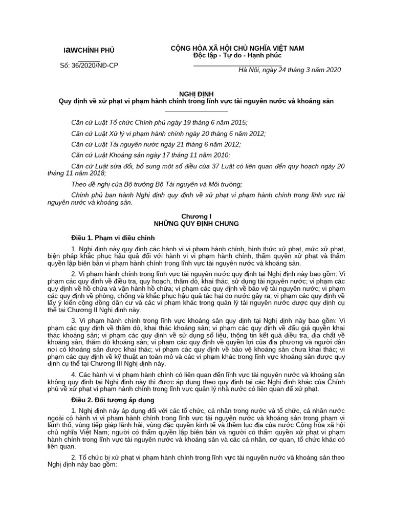 nghi-dinh-36-2020-nd-cp-xu-phat-vi-pham-hanh-chinh-linh-vuc-khoang-san | PDF