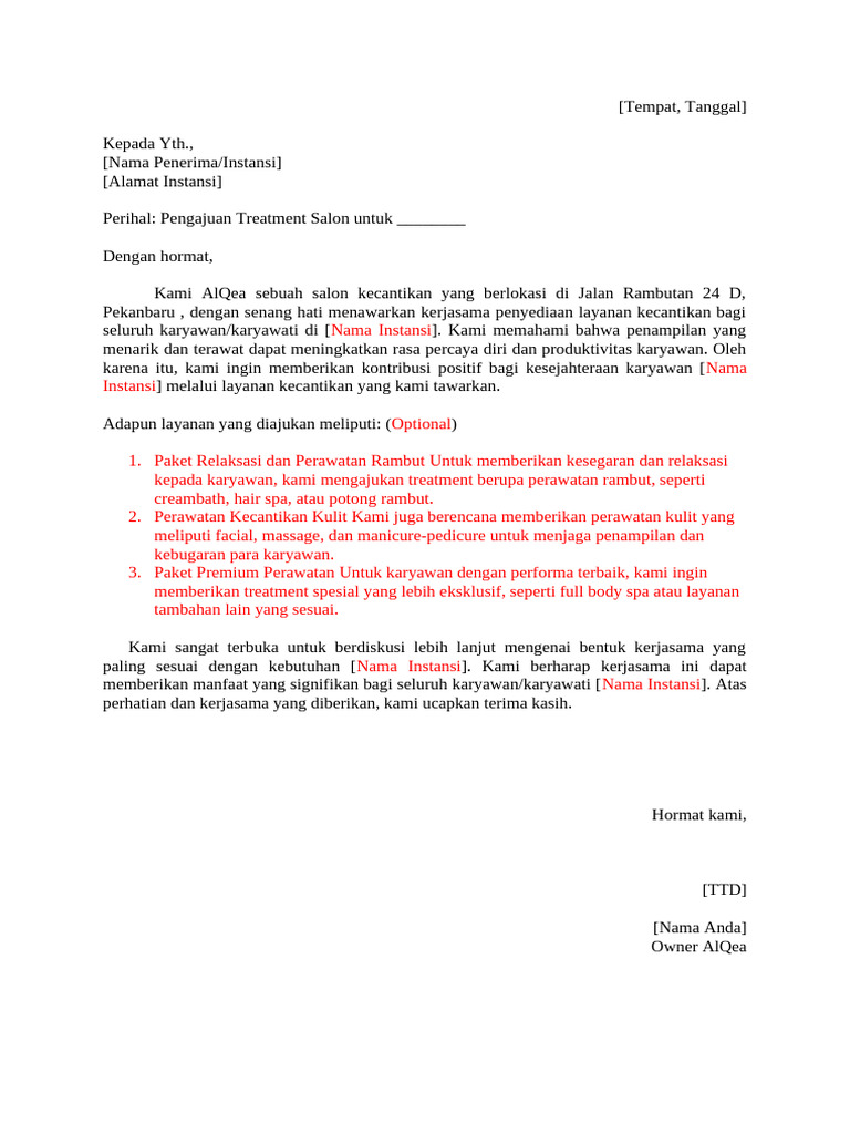 Format Surat Pengajuan | PDF