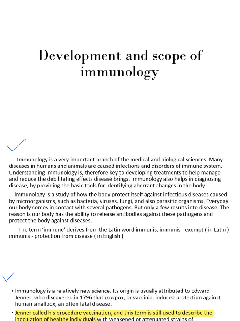 Development and Scope of Immunology | PDF | Smallpox | Inoculation