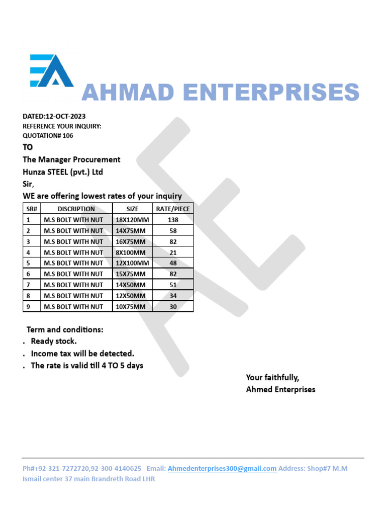 QUOTATION # 106 Muneer | PDF