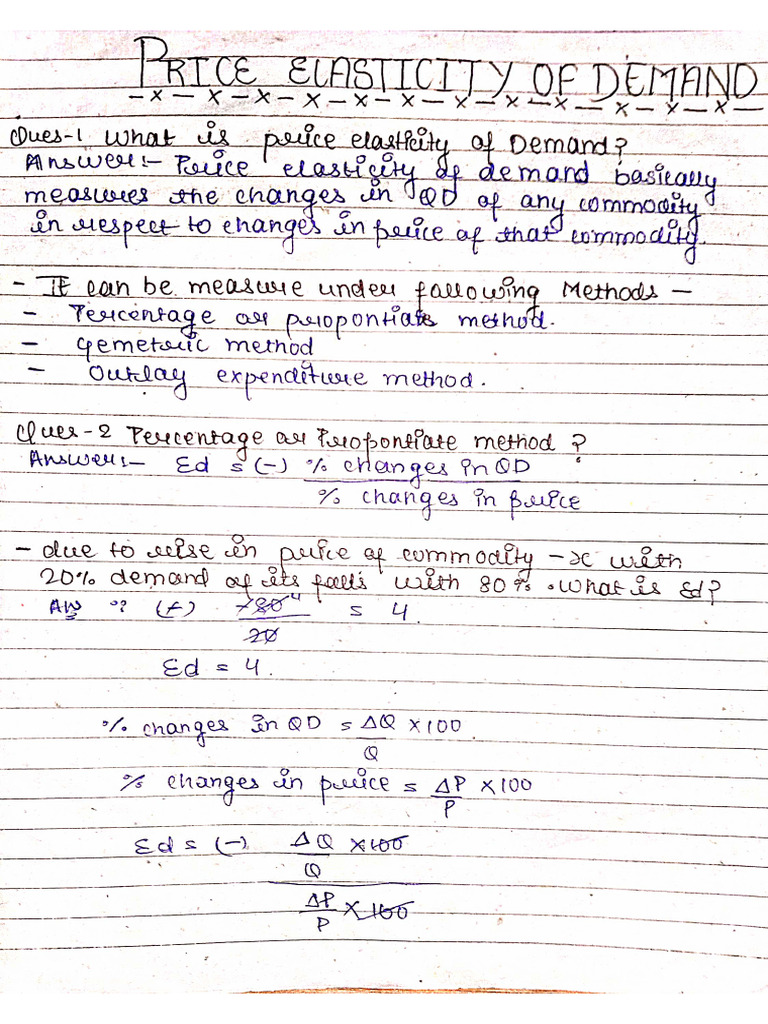 MICROECONOMICS chapter - price elasticity of demand | PDF