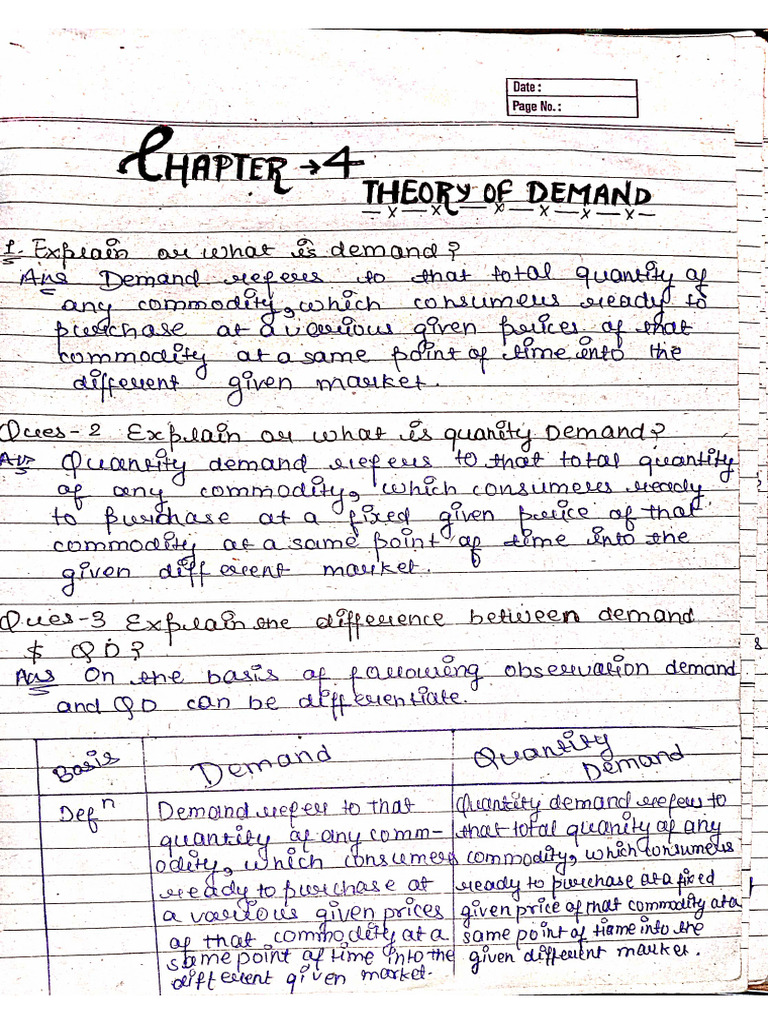 MICROECONOMICS Chapter Theory of Demand | PDF