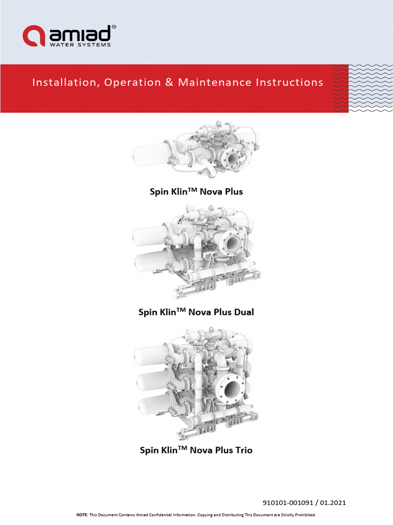 Spin Klin Nova IOM en | PDF | Filtration | Valve