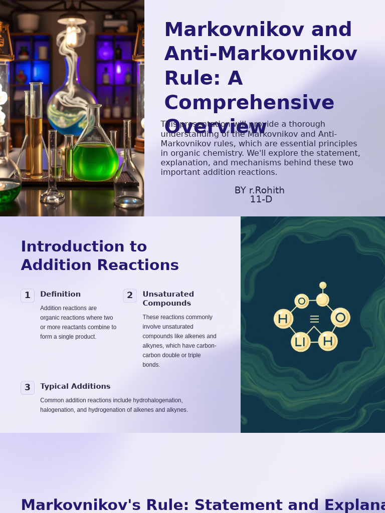 Markovnikov and Anti Markovnikov Rule a Comprehensive Overview | PDF | Alkene | Chemical Reactions