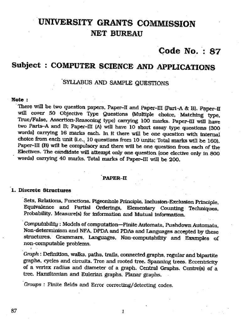 CS Syllabus | PDF