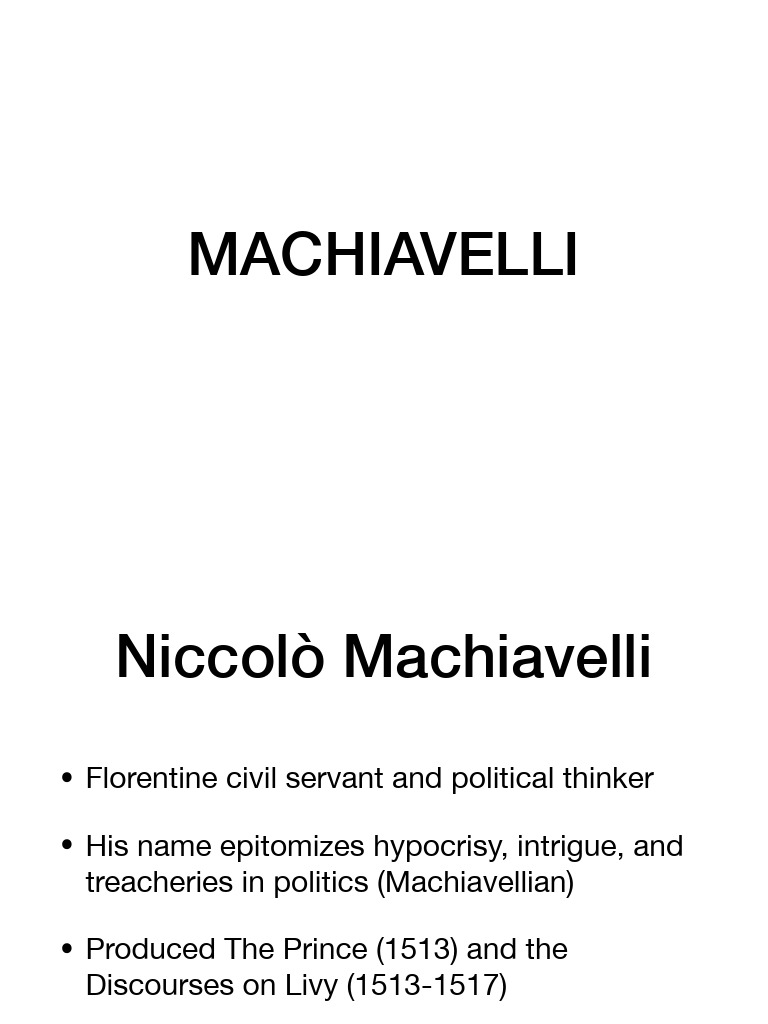 Machiavelli | PDF | Niccolò Machiavelli | The Prince
