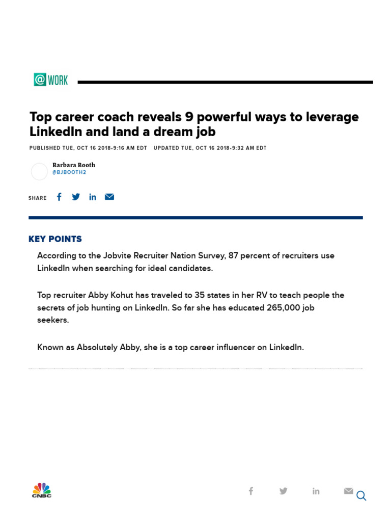 Career Coach Reveals 9 Ways To Leverage LinkedIn and Land A Dream Job ...