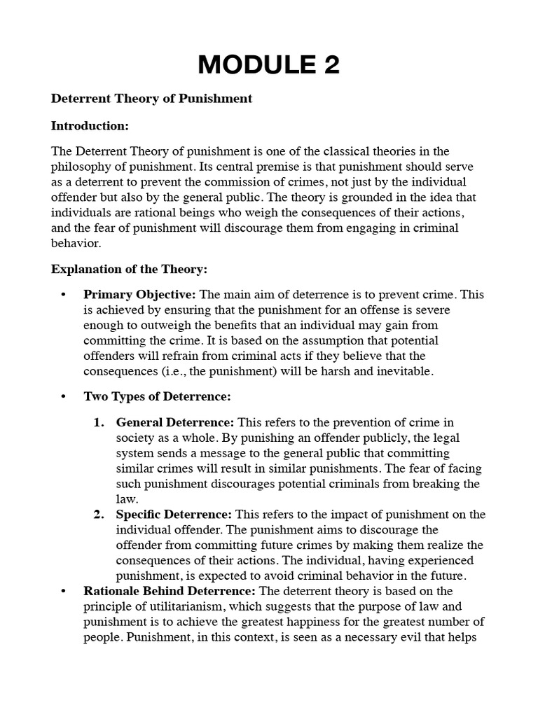 MODULE 2 IMP | PDF | Punishments | Crimes