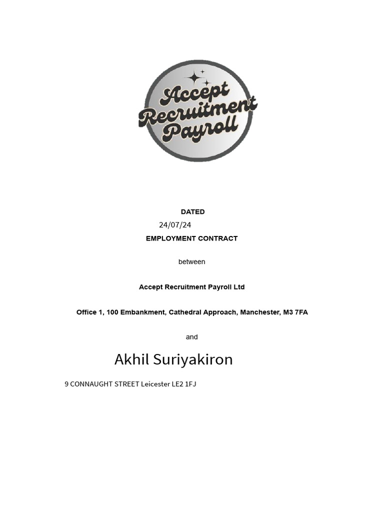 Contract of Employment Encrypted | PDF | Payroll Tax | Employment