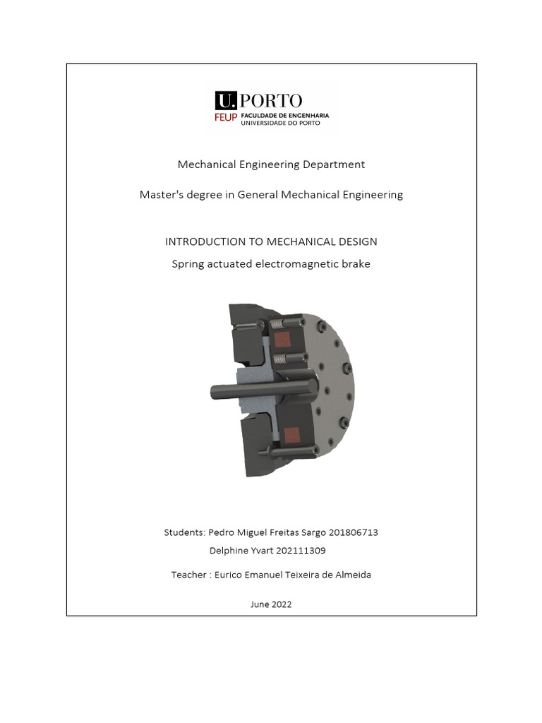 Electromagnetic Brake Design Report | PDF | Brake | Stress (Mechanics)