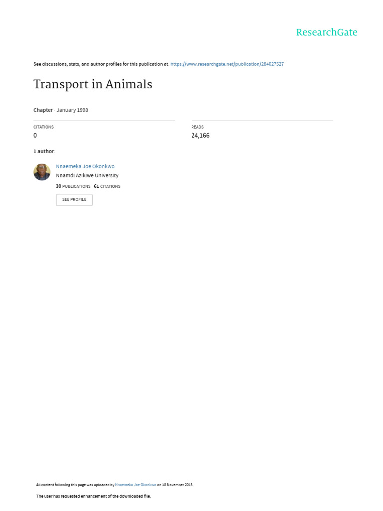Basic Biology Transport in Animals | PDF | Blood Type | Heart
