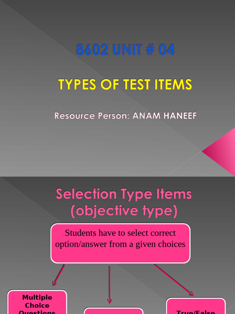 8602 Unit 04 Assesment 12 | PDF | Educational Assessment | Question