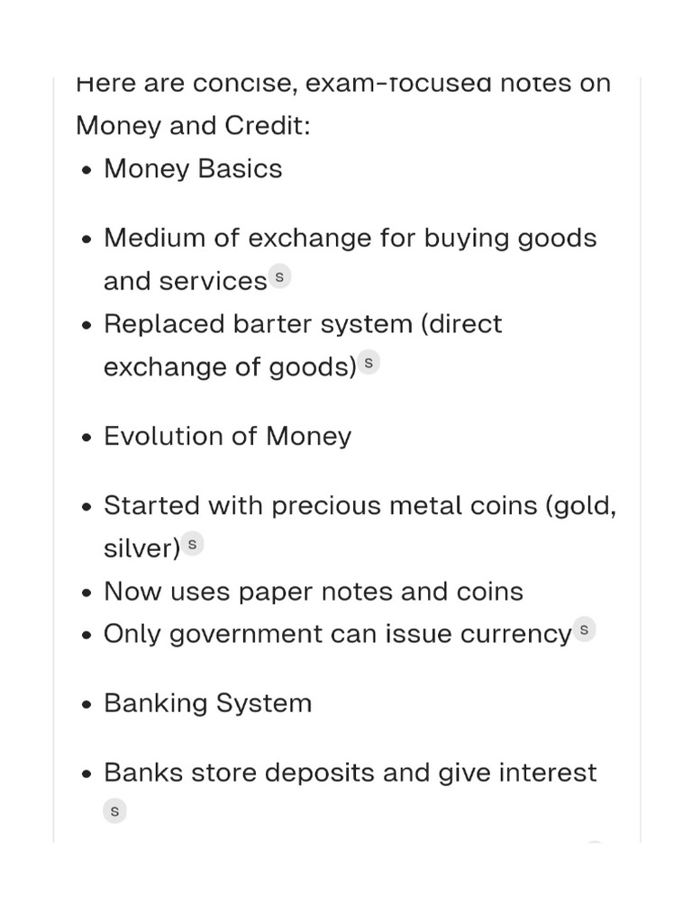 Money and Credit ? | PDF