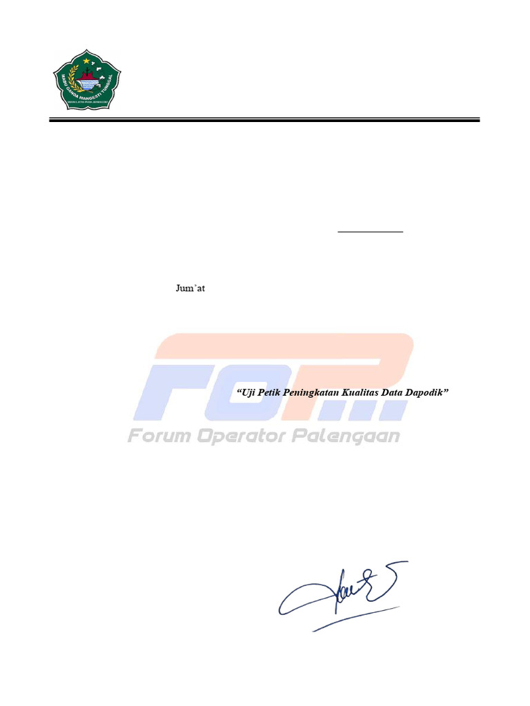 Undangan Fop 29 November 2024 - Korwil Palengaan | PDF