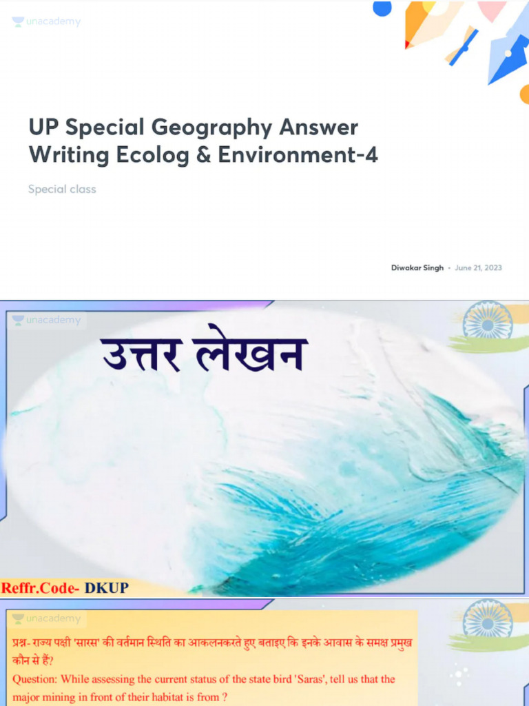 UP Special Geography Answer Writing Ecolog Environment4 No Anno | PDF