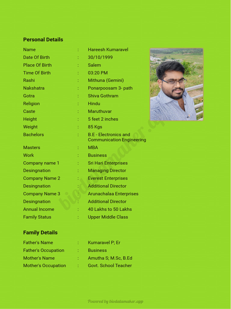 Biodata | PDF