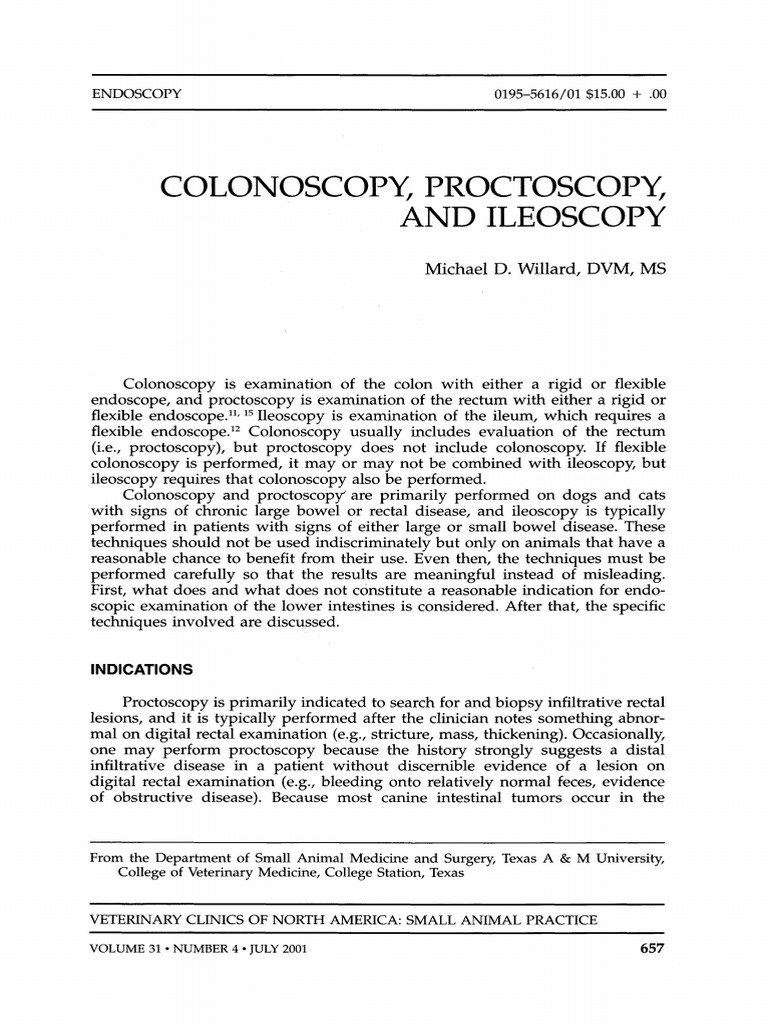 Colonoscopy, Proctoscopy and Ileos | PDF | Colonoscopy | Large Intestine