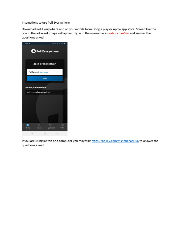 Instructions To Use Poll Everywhere | PDF
