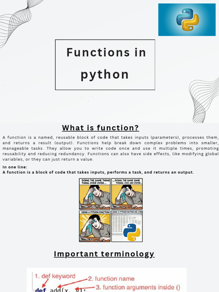 Functions_python | PDF | Parameter (Computer Programming) | Anonymous ... Functions_python | PDF | Parameter (Computer Programming) | Anonymous ...