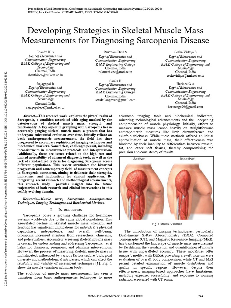 Developing Strategies in Skeletal Muscle Mass Measurements For ...
