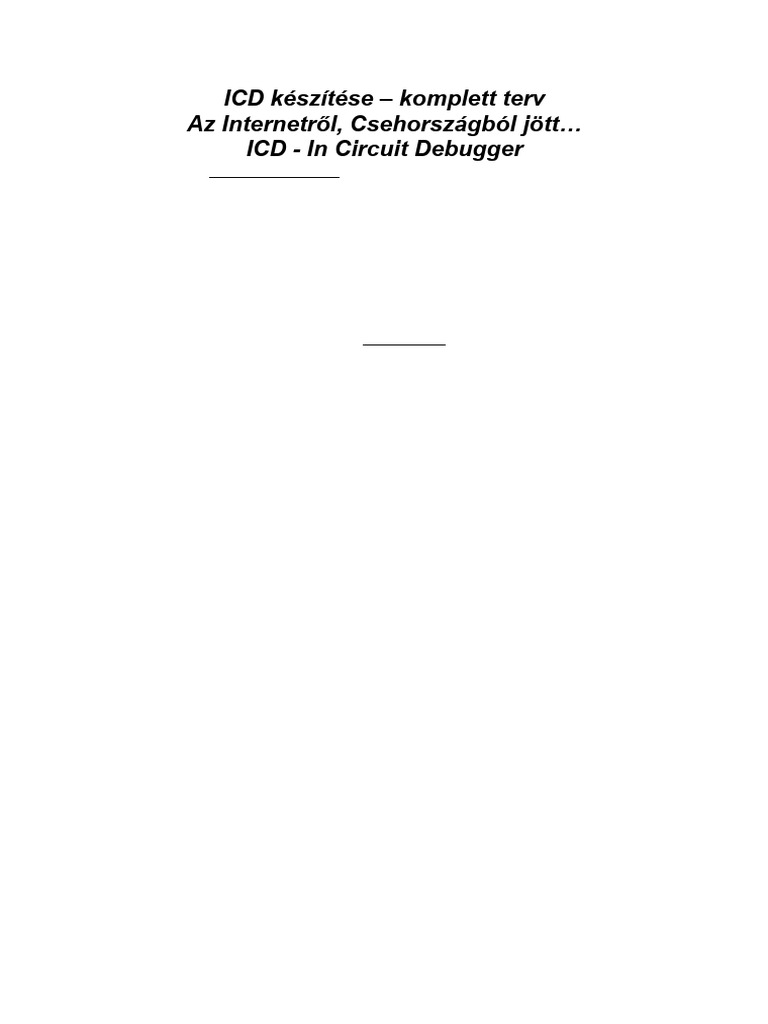 ICD - In Circuit Debugger készítése (komplett terv) | PDF