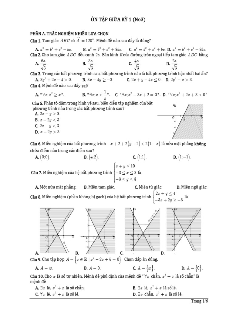 10A1. On Tap Giua Ky (No3) | PDF