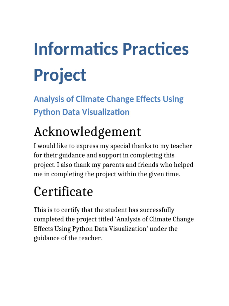 Climate Change Data Analysis Project | PDF | Climate Change | Climate