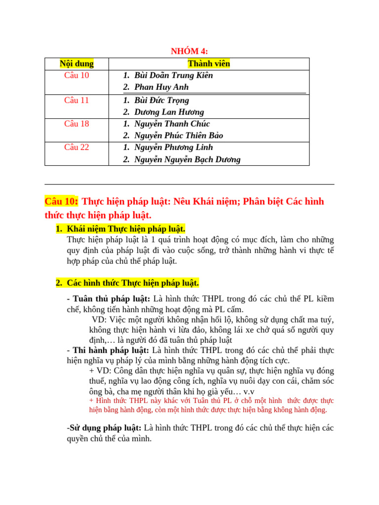 BTKT NHÓM 4 - Câu 10 11 18 - 22 | PDF