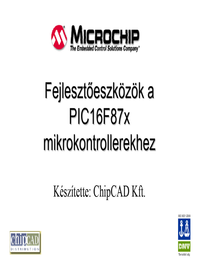 PIC16F87x Fejlesztőeszközök - ChipCAD Kft. | PDF