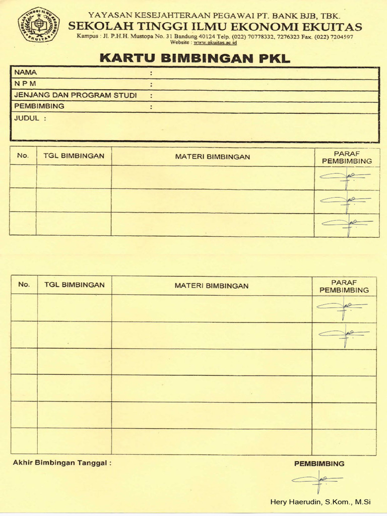 KARTU BIMBINGAN AJENG | PDF