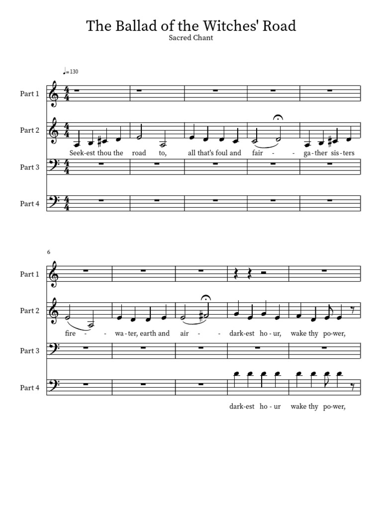 Witches Road With Lyrics WIP | PDF