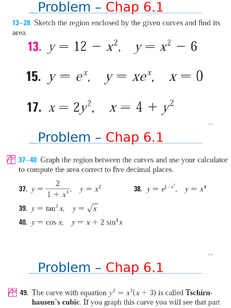 Calculus 1B Applicatuions of Intergration (1) | PDF