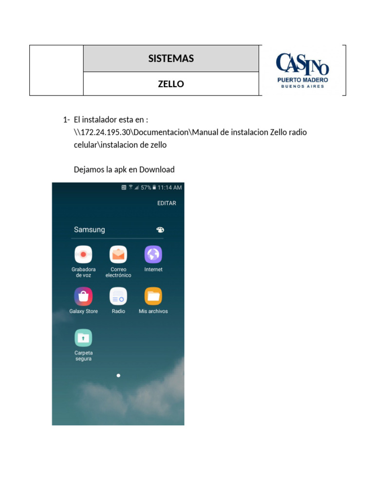 Manual de Instalacion Zello | PDF