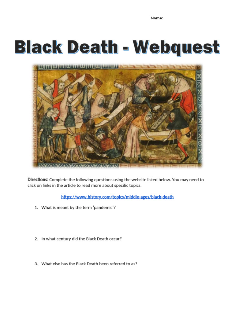 Copy of Black Death Webquest | PDF