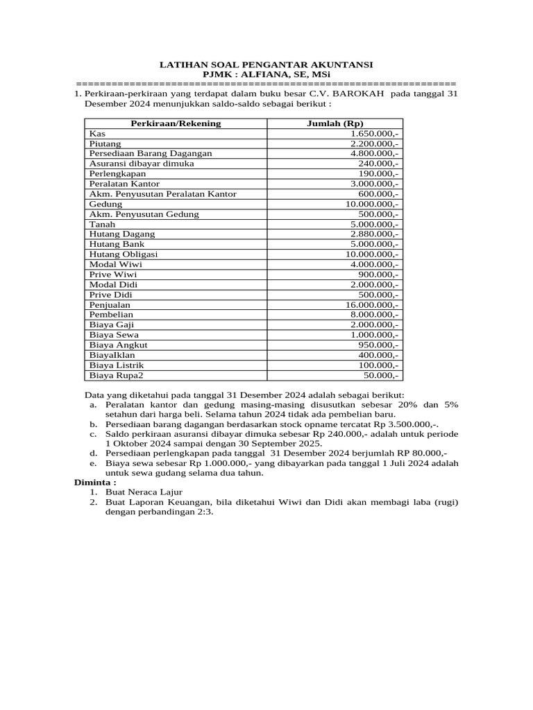 Soal Latihan Pa Persekutuan Dan PT | PDF