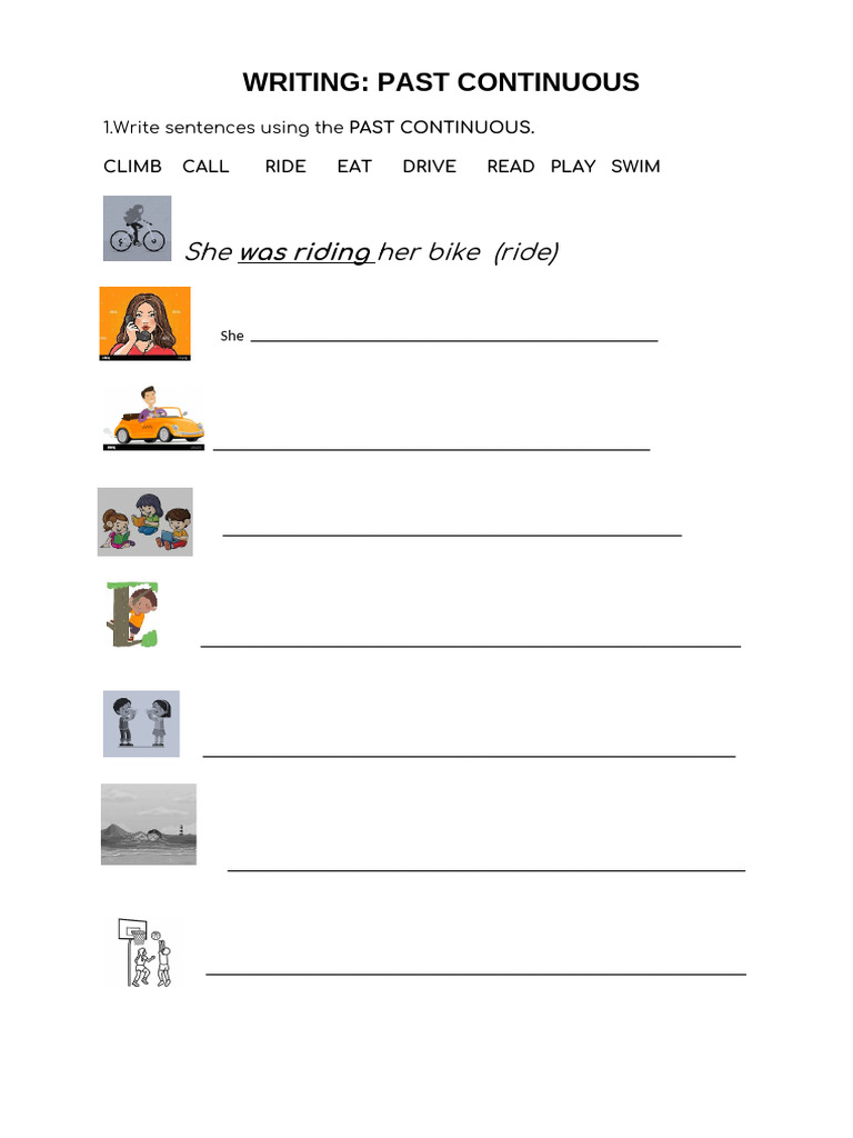 Writing - Past Continuous 4th Grade | PDF