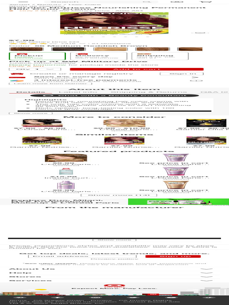 Garnier Nutrisse Hair Color Creme | PDF | Allergy
