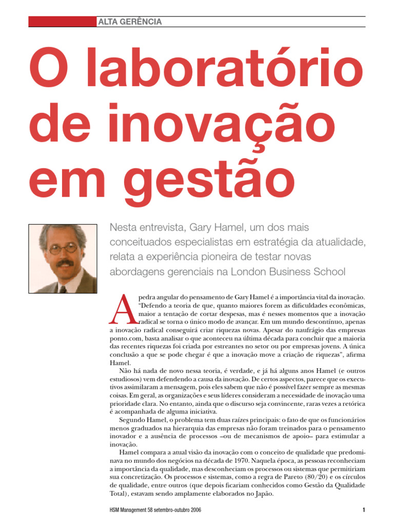 Inovação em Gestão: Insights de Gary Hamel | PDF | Inovação | Pensamento