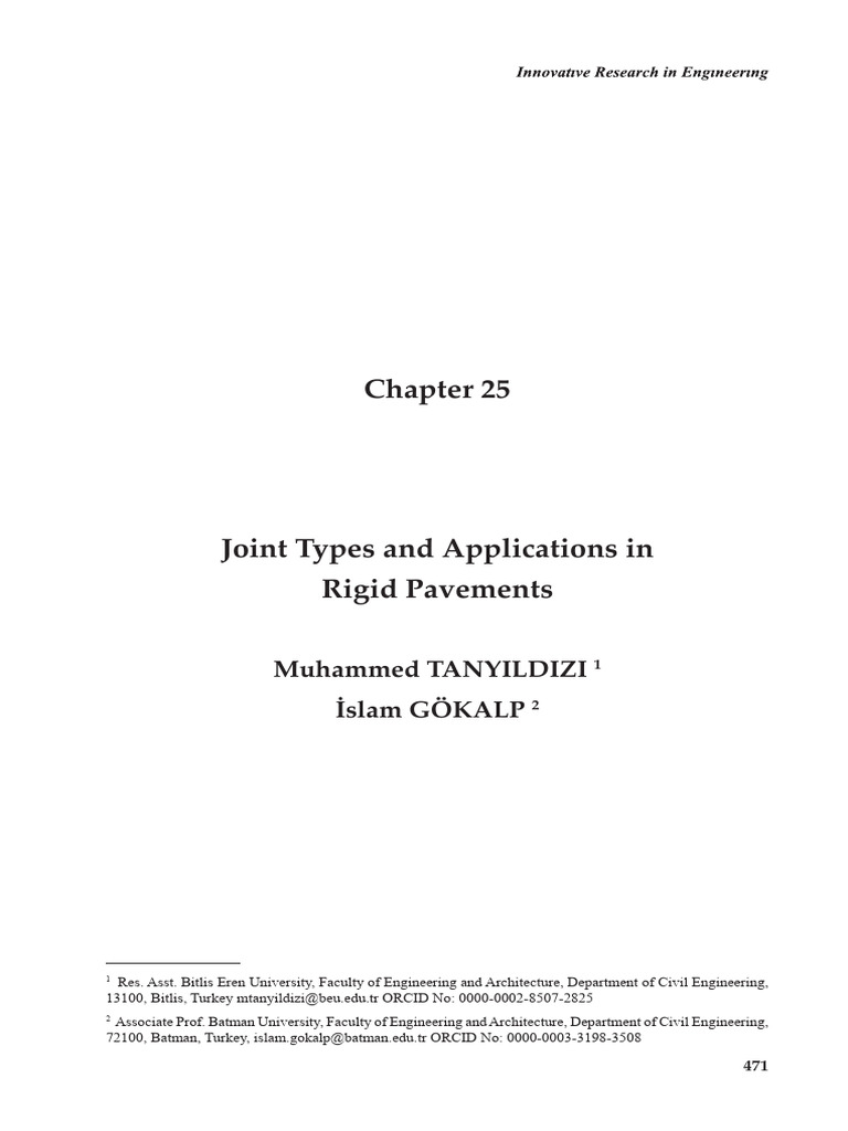 Types of Joints in Rigid Pavements | PDF | Concrete | Road Surface