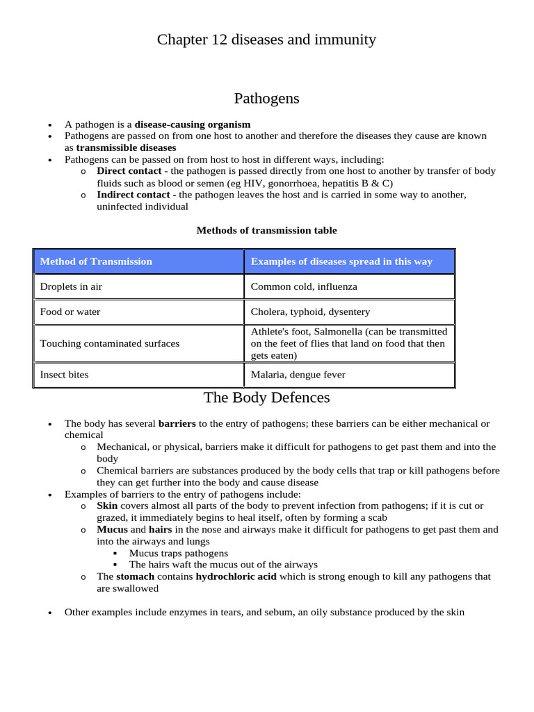 Chapter 12 Diseases and Immunity | PDF | Immune System | Antigen