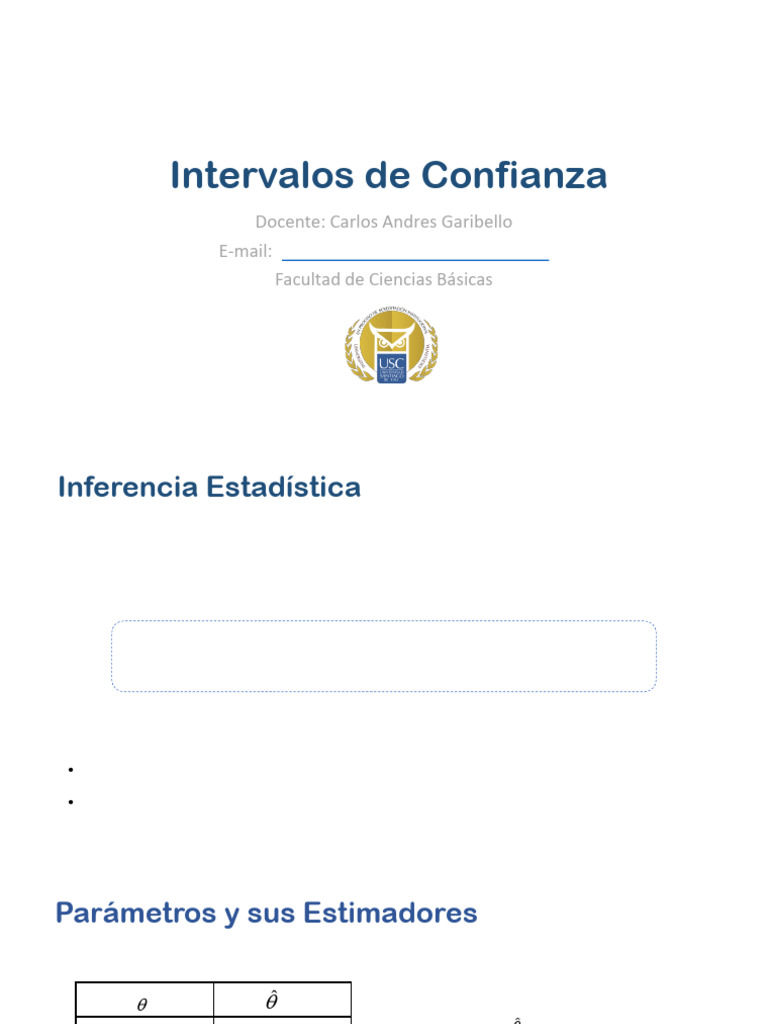 Intervalos de Confianza | PDF | Teoría de la estimación | Estimador