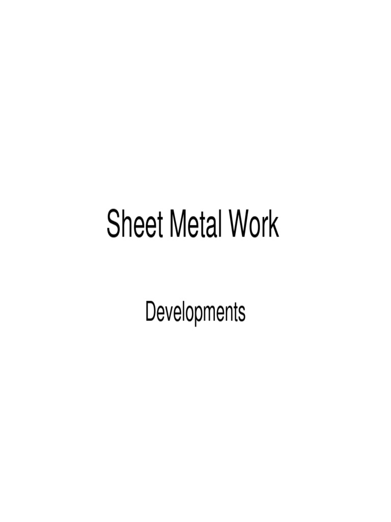 Sheet Metal Work | PDF