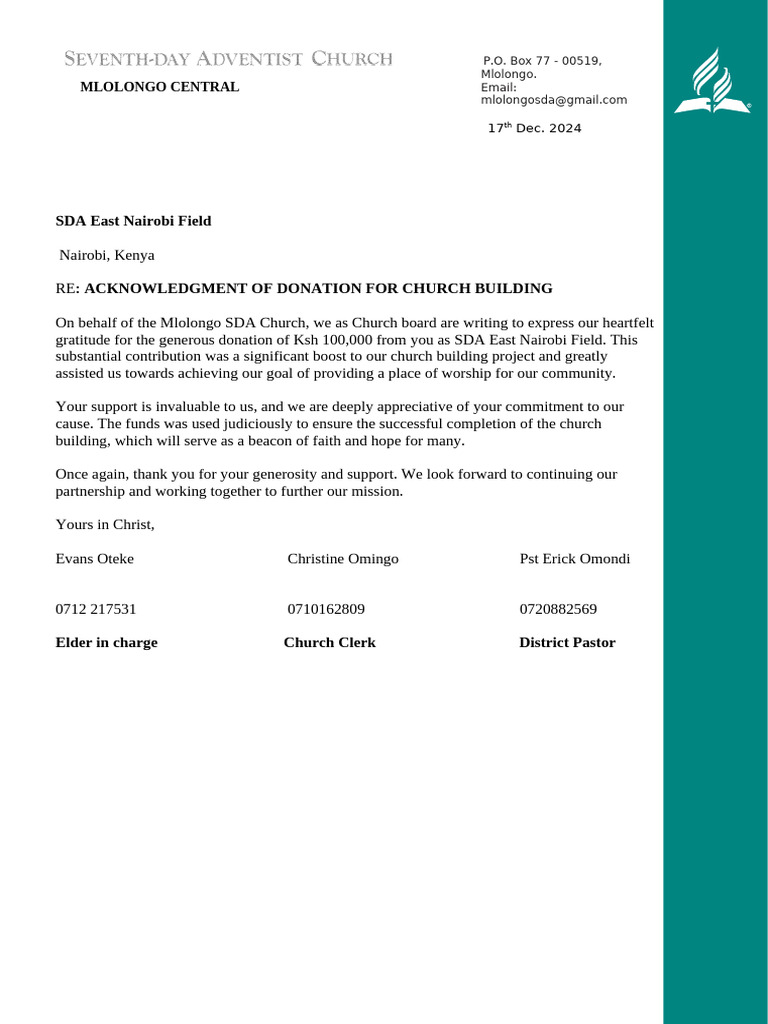 Acknowledge Ment Letter | PDF