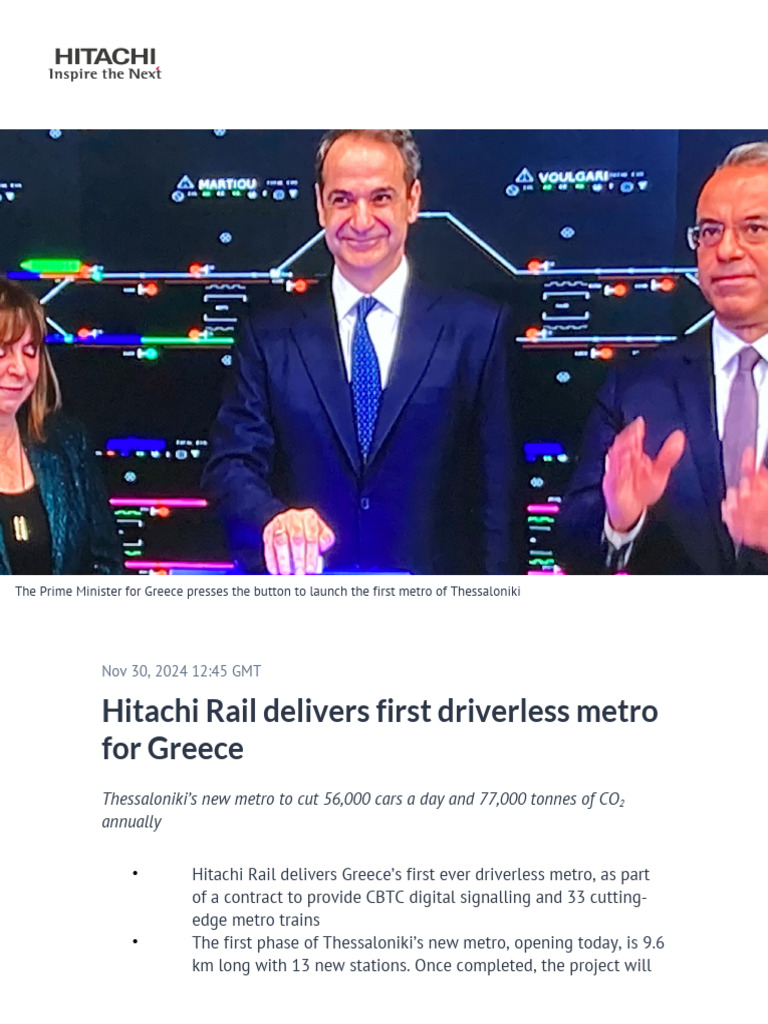 Hitachi_Rail_delivers_first_driverless_metro_for_Greece | PDF | Rapid ...