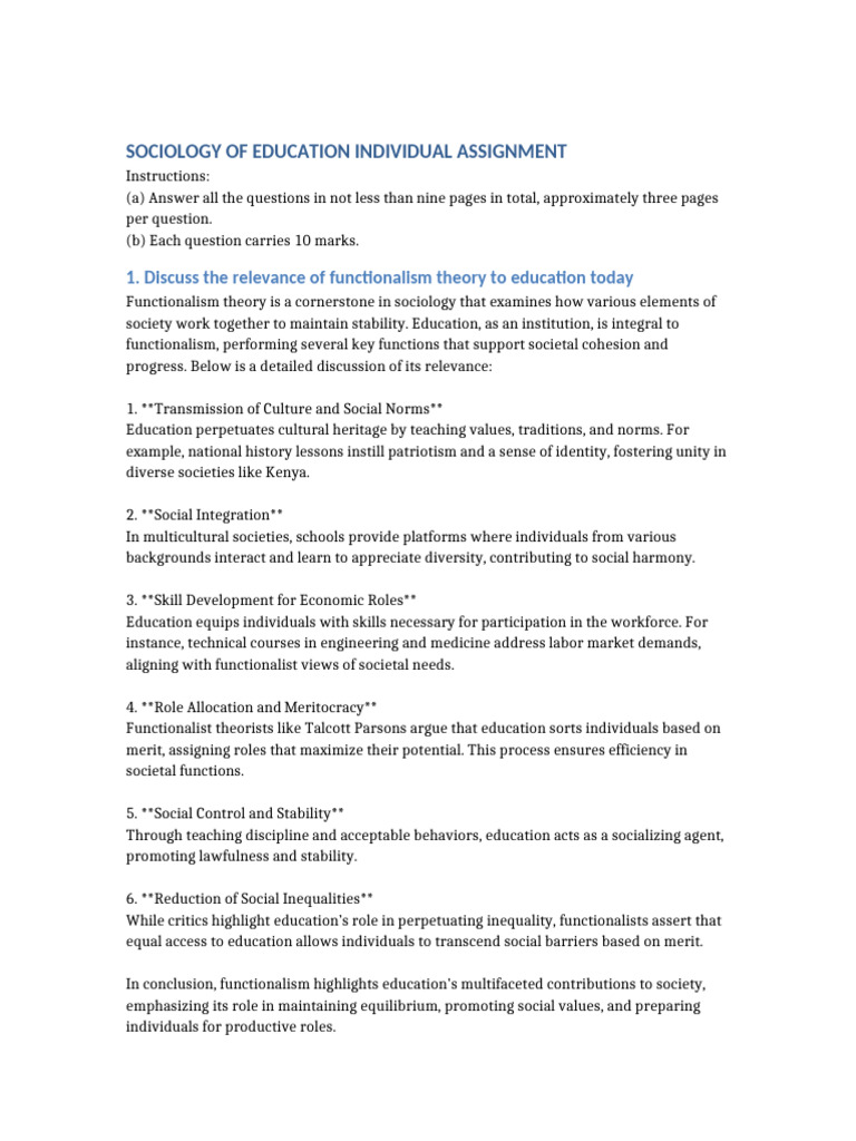 Sociology Assignment Expanded 9 Pages | PDF | Socialization | Curriculum