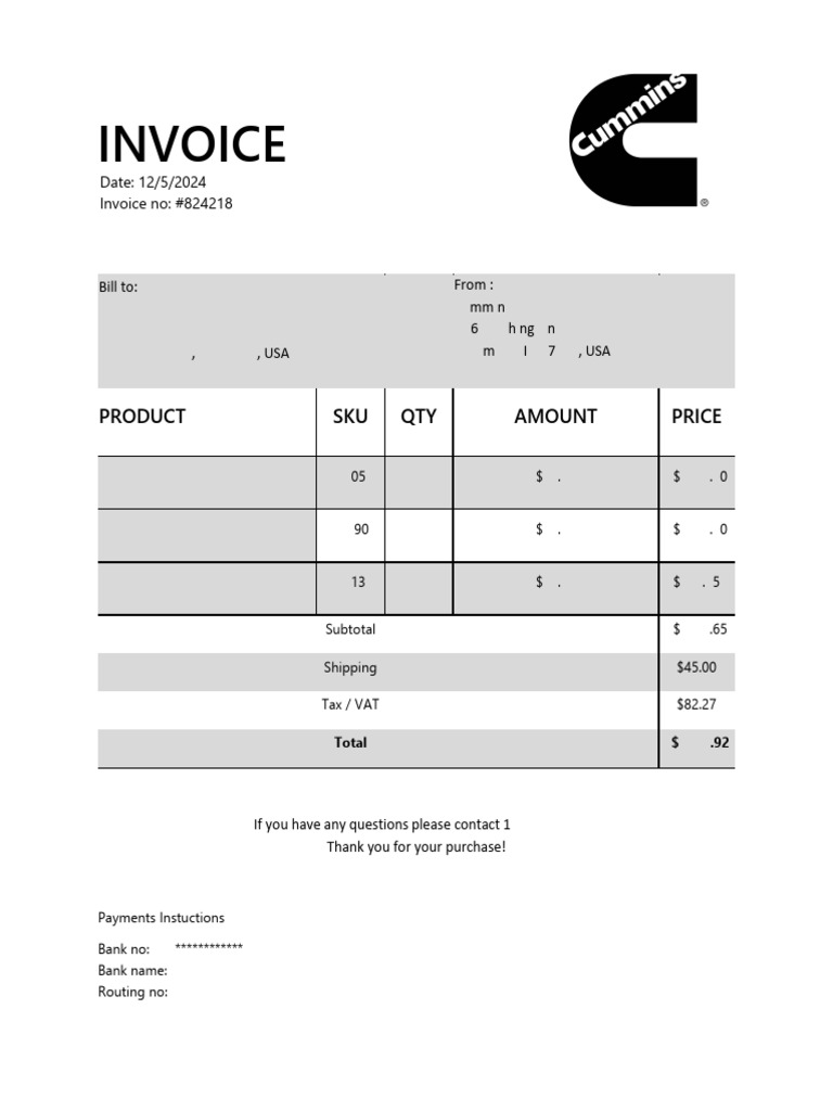 Invoice for Poutoa Sumeo | PDF
