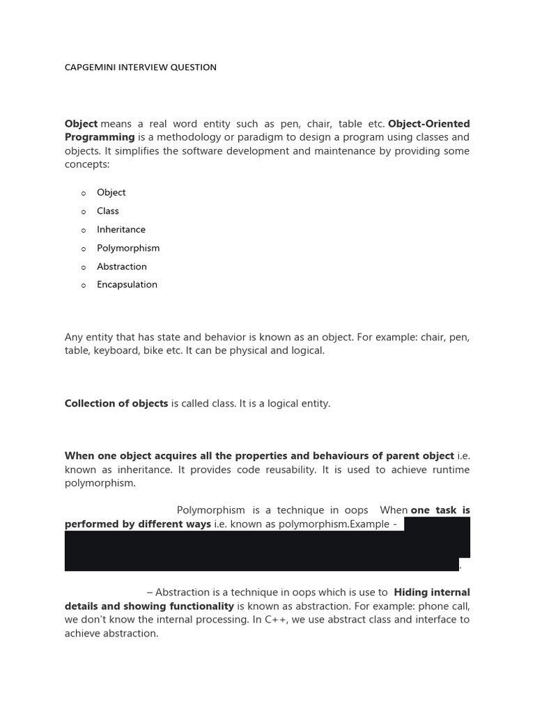 CAPGEMINI INTERVIEW QUESTION | PDF | Databases | Software Development Process