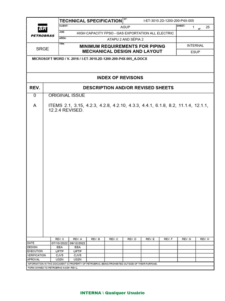 FPSO Piping Design Requirements | PDF | Pipe (Fluid Conveyance ...