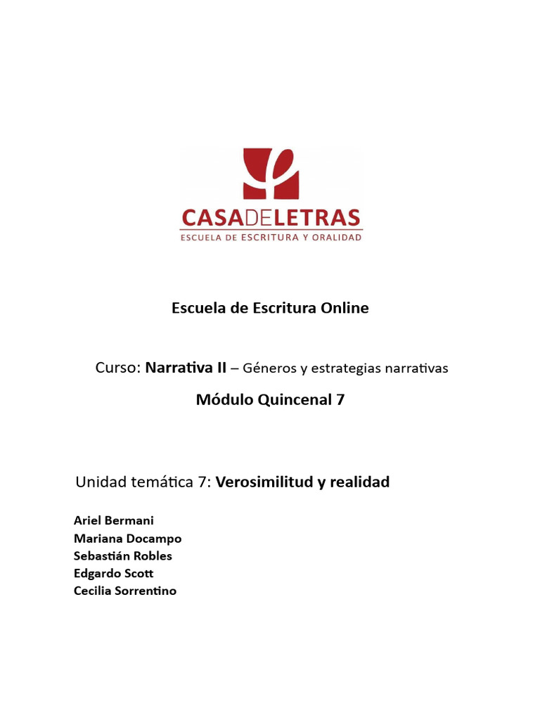 Verosimilitud en la Narrativa Literaria | PDF | Cuentos | Amor